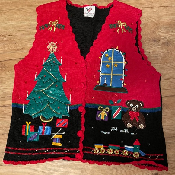 Vintage | Sweaters | Vintage Embroidered 9s Christmas Vest | Poshmark